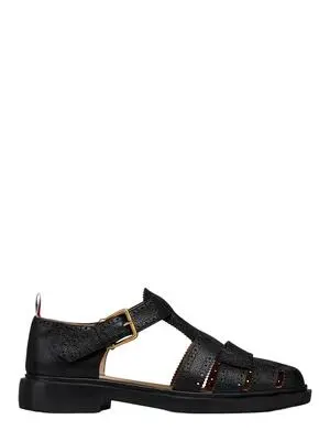 Thom Browne Pebbled Leather Fisherman Sandals - Black