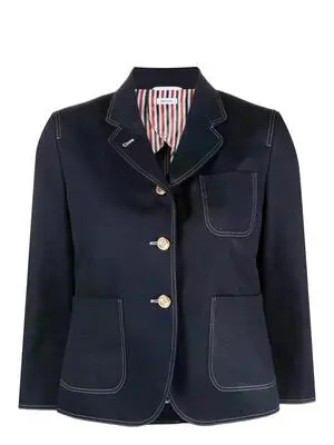 Thom Browne Sack-patch Cropped Jacket - Blue