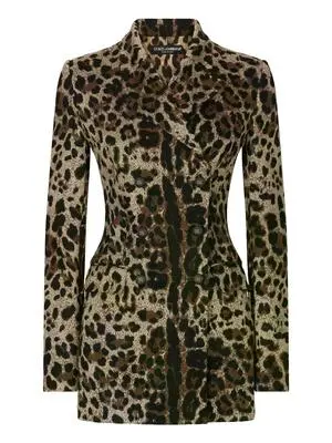 Dolce & Gabbana Leopard-print Double-breasted Blazer - Neutrals