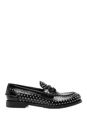 Miu Miu Stud-embellished Leather Loafers - Black