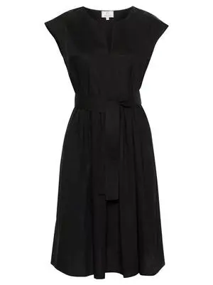 Woolrich Belted Cotton Flared Dress - Black