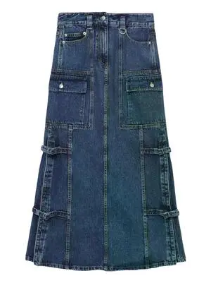 3.1 Phillip Lim Denim Cargo Midi Skirt - Blue