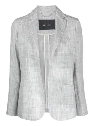 Kiton Plaid Linen Blazer - Grey