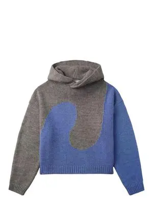 ERL Two-tone Hooded Jumper - Grey