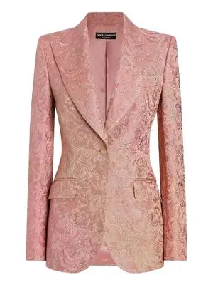 Dolce & Gabbana Floral-jacquard Blazer - Pink