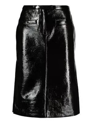 COURREGES Low-rise Vinyl Midi Skirt - Black