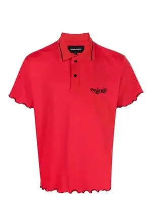 PALMER Lettuce-edge Polo Shirt - Red