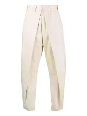 COUNTY OF MILAN Layered Tapered Trousers - Neutrals