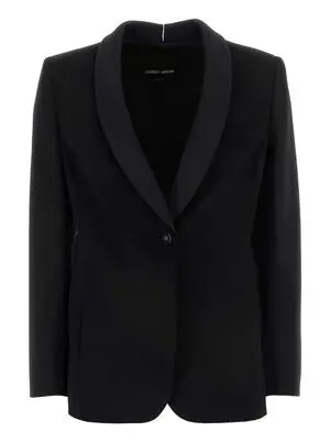 Giorgio Armani Virgin Wool Blazer - Black