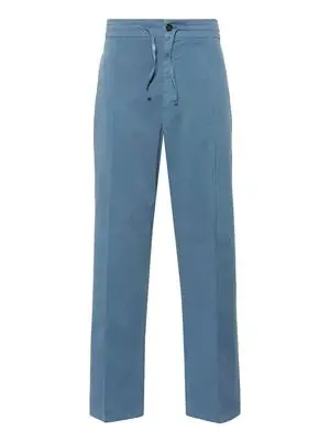 Canali Drawstring-waist Straight-leg Trousers - Blue