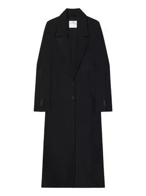 COURREGES Hyperbole Heritage Logo-appliqué Coat - Black