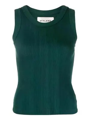 STYLAND Ribbed-knit Vest Top - Green