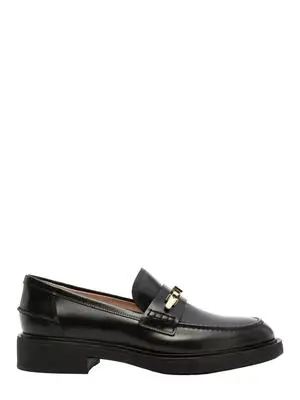 GIANVITO ROSSI Buckle-detail Leather Loafers - Black
