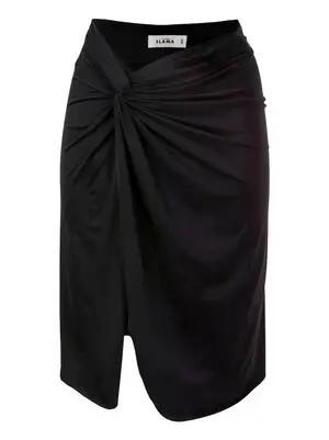 AMIR SLAMA Asymmetric Gathered-detail Skirt - Black