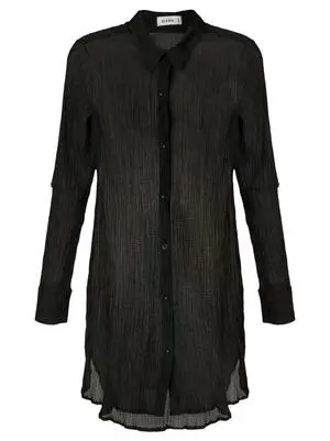 AMIR SLAMA Crinkle-finish Shirt Dress - Black