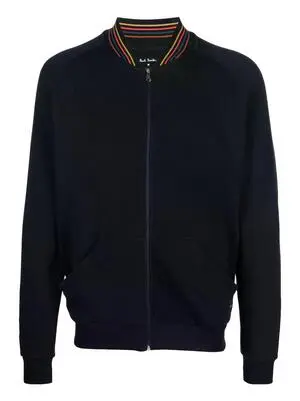 Paul Smith Stripe-detail Cotton Jacket - Blue