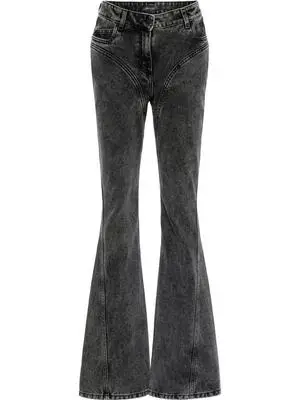 MUGLER Washed Flared Jeans - Black