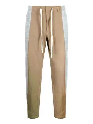 ROMEO HUNTE Panelled Drawstring Chinos - Brown
