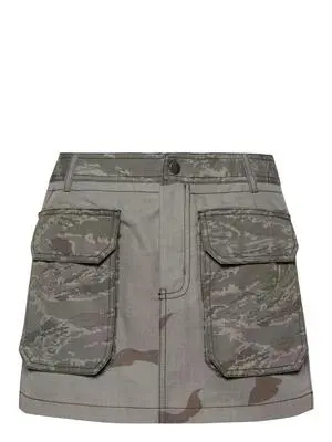 MARINE SERRE Regenerated Camouflage Miniskirt - Grey