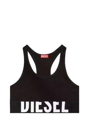 DIESEL® Logo-intarsia Racerback Bra - Black