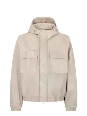 STUDIO TOMBOY Drawstring Faux-leather Hoodie - Neutrals