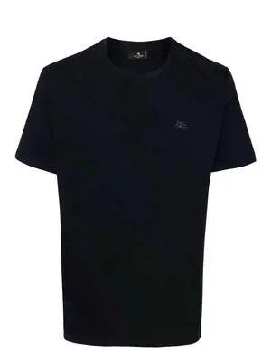 Etro Pegaso-embroidered Cotton T-shirt - Blue
