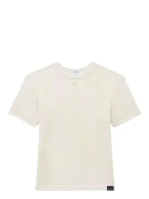 COURREGES Logo-embroidered Mesh T-shirt - Neutrals