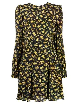 Tommy Hilfiger Moss Crepe Rose Short Dress - Blue
