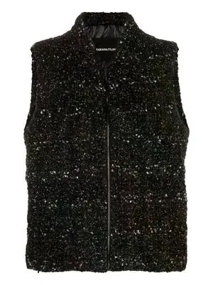 Fabiana Filippi Padded Bouclé Gilet - Black