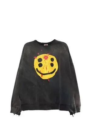 SAINT MXXXXXX Cactus Plant Flea Market Smile Sweatshirt - Black