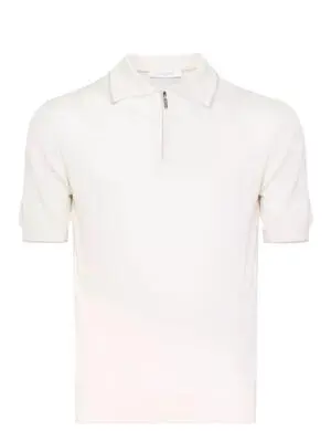 CRUCIANI Knitted Polo Shirt - Neutrals