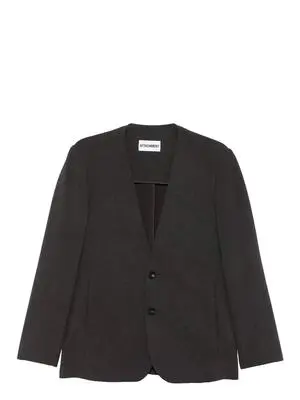 Attachment V-neck Blazer - Grey