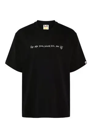 A BATHING APE Hand Drawn Logo T-shirt - Black