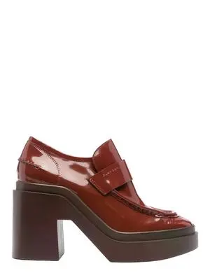 Clergerie 100mm Patent Leather Loafers - Red