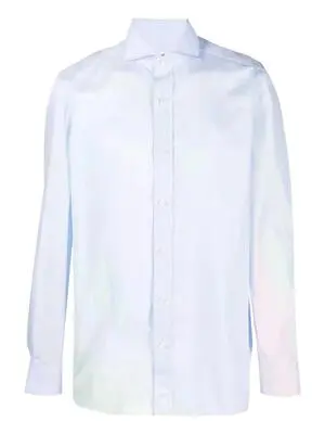 LUIGI BORRELLI Long-sleeve Cotton Shirt - Blue