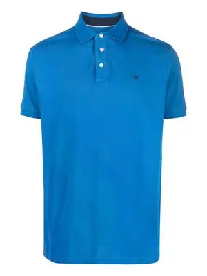 HACKETT Logo-embroidered Piqué Cotton Polo Shirt - Blue