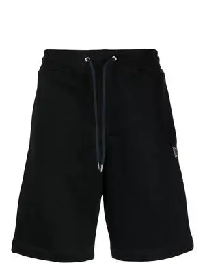 Paul Smith Zebra-patch Organic-cotton Track Shorts - Black