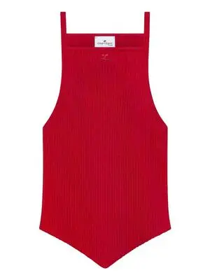 COURREGES Ribbed-knit Tank Top - Red