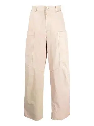 Palm Angels Wide-leg Cotton Cargo Trousers - Neutrals