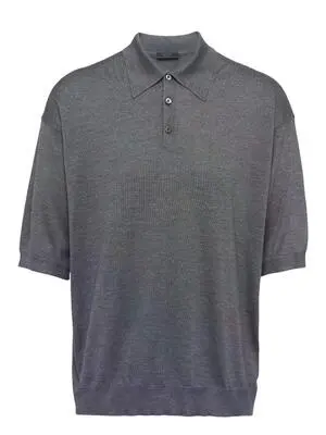 Prada Silk Polo Shirt - Grey