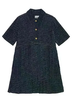 GANNI Short-sleeve Denim Mini Dress - Black