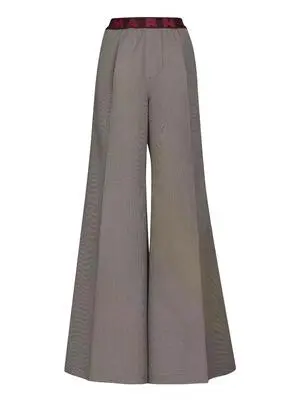 Marni Logo-waistband Checked Trousers - Multicolour
