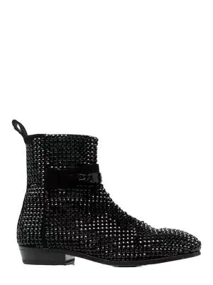 PHILIPP PLEIN Crystal-Embellished Suede Boots
