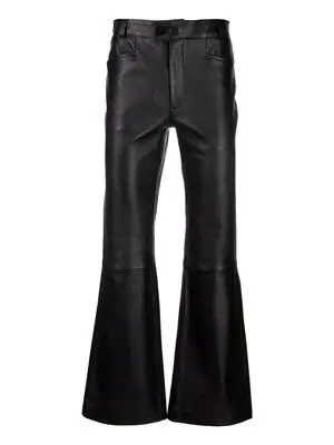 ERNEST W. BAKER Leather Flare-leg Trousers - Black