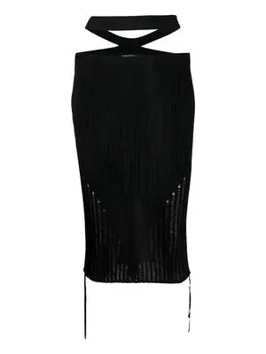 ANDREĀDAMO Ribbed-knit Pencil Skirt - Black