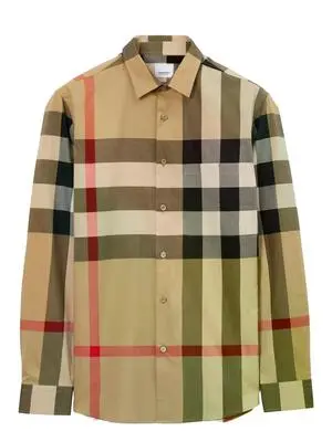 Burberry Checkered Cotton Shirt - Neutrals