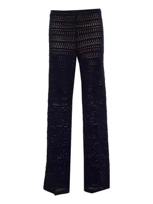 TWINSET Open-knit Trousers - Blue