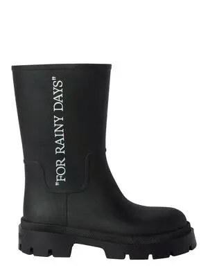 Off-White Mid-calf Rain Boots - Black
