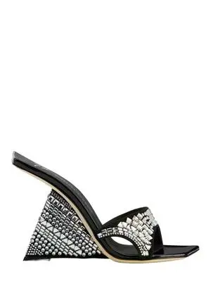 GIUSEPPE ZANOTTI Akira Shine Wedge Sandals - Black