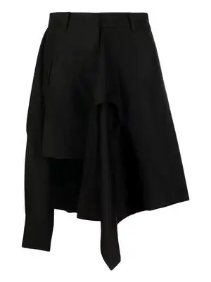 Goen.j Layered Asymmetric Skirt - Black